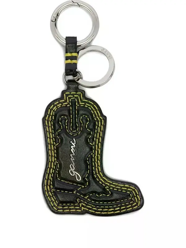 GANNI Boot Stitched Keyring - Black