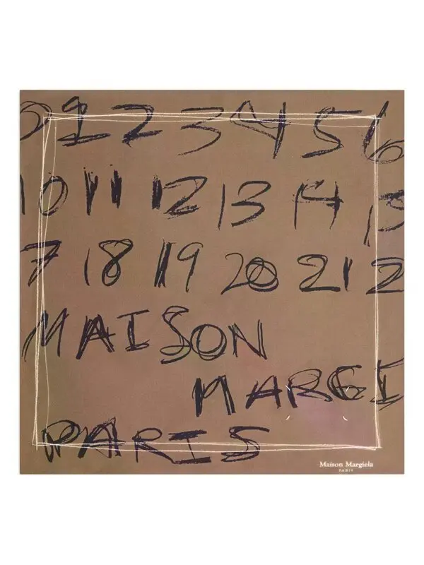 MAISON MARGIELA Number Print Foulard - Brown