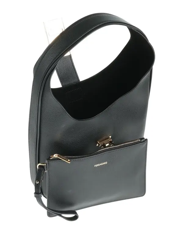 FERRAGAMO Leather Hobo Bag With Detachable Pouch