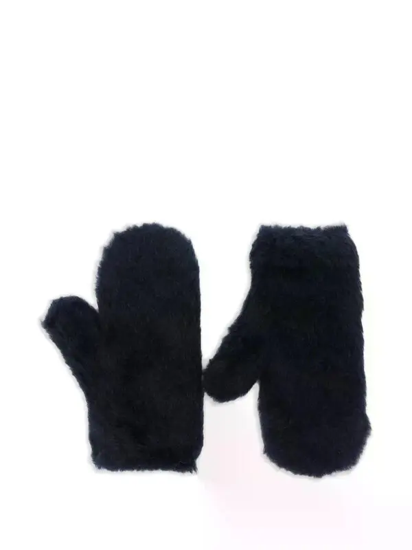 Max Mara Teddy-textured Mittens - Blue