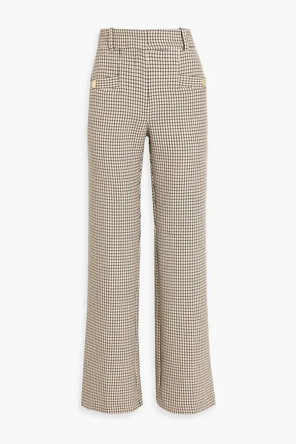 Derek Lam 10 Crosby Gille Checked Tweed Flared Pants