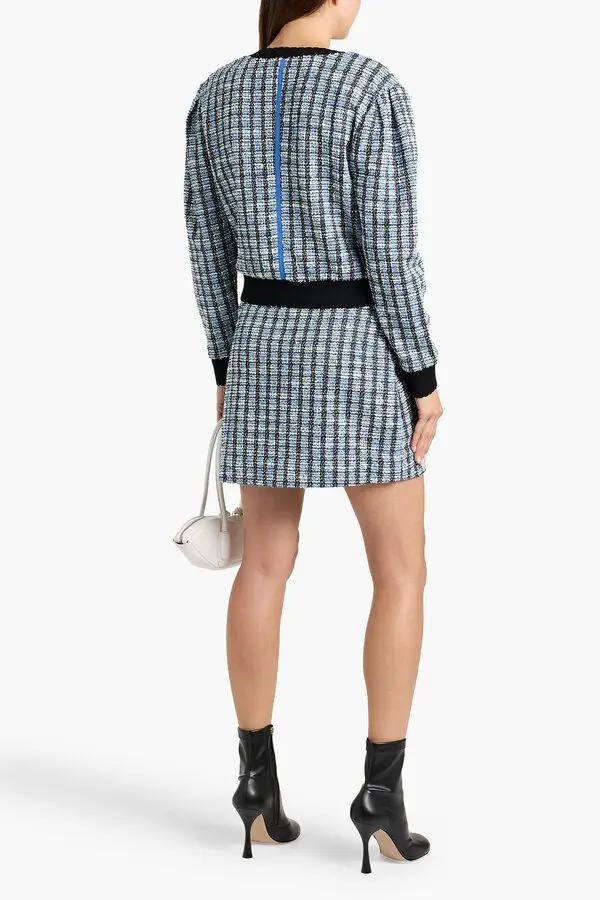 Derek Lam 10 Crosby Metallic Jacquard-knit Cardigan - Blue