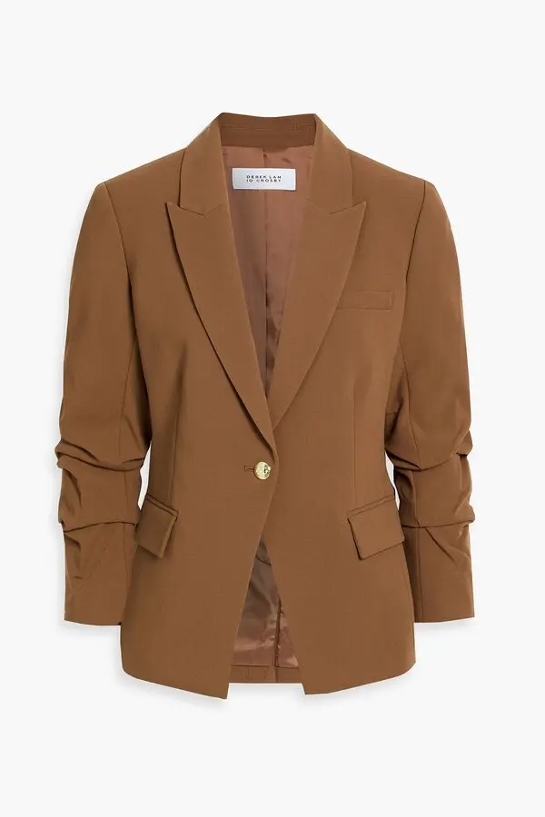 Derek Lam 10 Crosby Woven Blazer With Ruched Sleeves