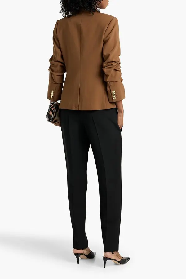 Derek Lam 10 Crosby Woven Blazer With Ruched Sleeves