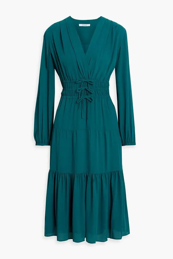 Derek Lam 10 Crosby Elsa Tiered Crepe De Chine Midi Dress