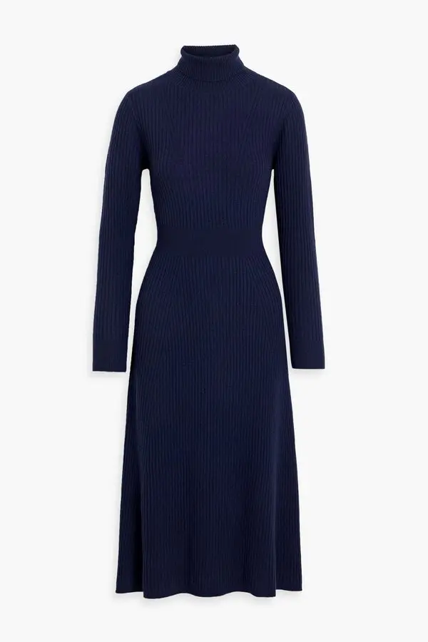 Derek Lam 10 Crosby Diana Ribbed Wool Turtleneck Midi Dress
