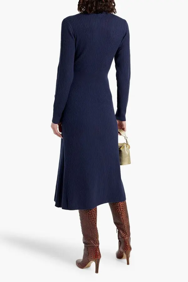 Derek Lam 10 Crosby Diana Ribbed Wool Turtleneck Midi Dress