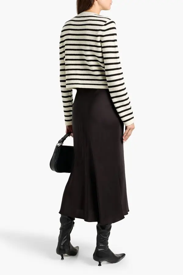 Derek Lam 10 Crosby Nebula Sequined Striped Wool-blend Cardigan - Off-white