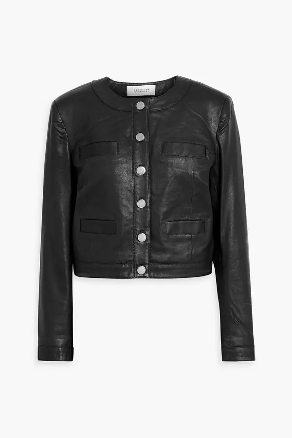 Derek Lam 10 Crosby Penny Leather Jacket - Black