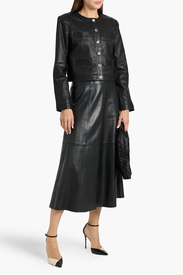 Derek Lam 10 Crosby Penny Leather Jacket - Black