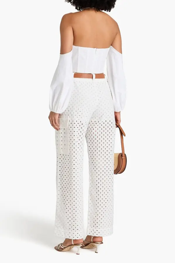 Zimmermann Broderie Anglaise Wide-leg Pants