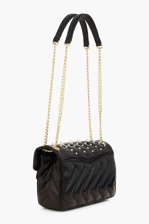 Sandro Studded Quilted Leather Shoulder Bag