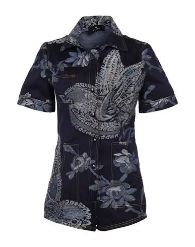 Etro Floral-print Playsuit - Blue