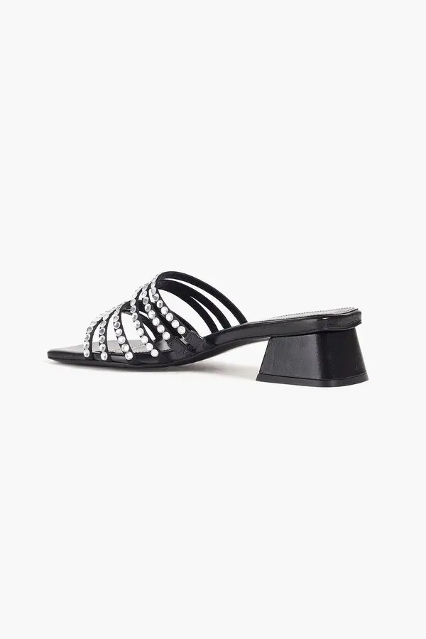 Sandro Crystal-embellished Satin Mules