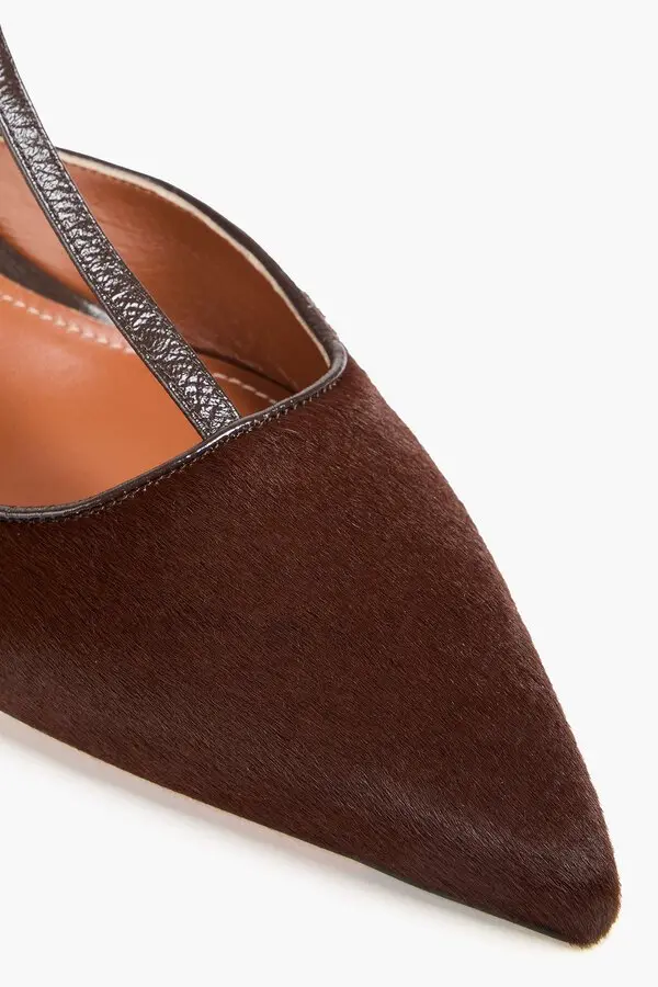 Zimmermann Calf Hair And Patent Leather T-bar Pumps