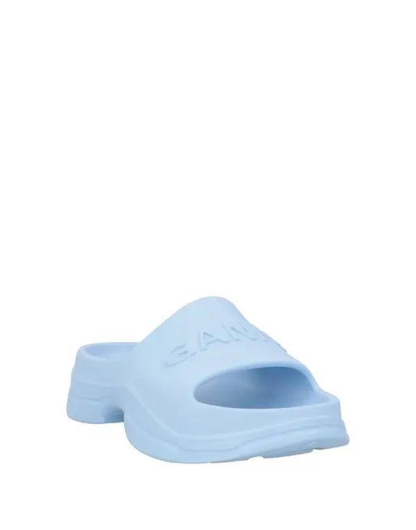 GANNI Rubber Pool Slides - Blue