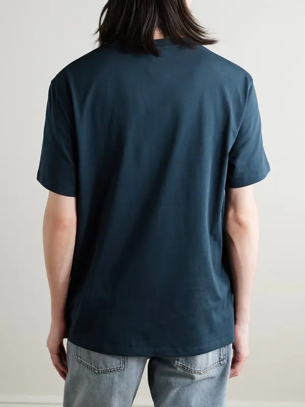 Loewe Logo-embroidered Cotton-jersey T-shirt - Blue