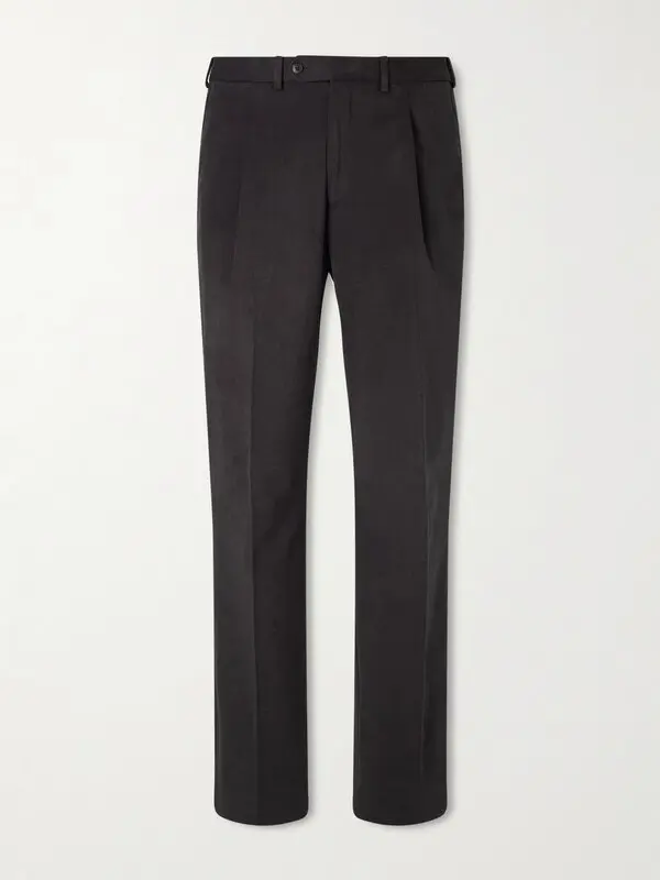 SAMAN AMEL Amo Straight-leg Suit Trousers - Brown