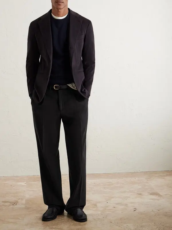 SAMAN AMEL Amo Straight-leg Suit Trousers - Brown