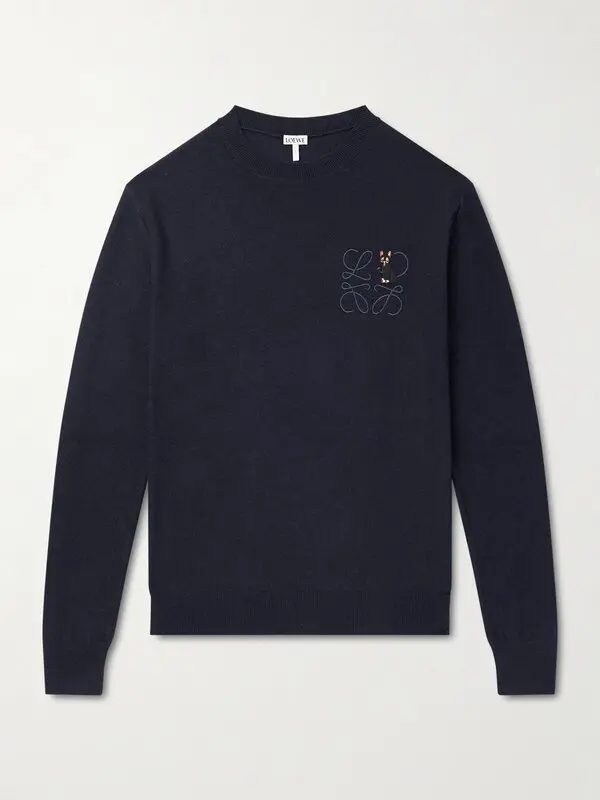 Loewe Embroidered Wool-blend Sweater