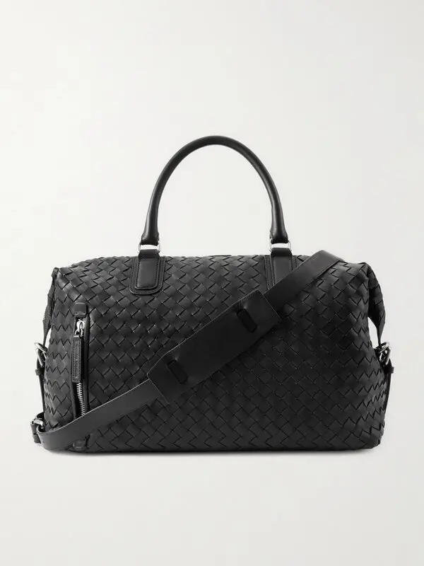 Officine Creative Woven Leather Duffle Bag - Black