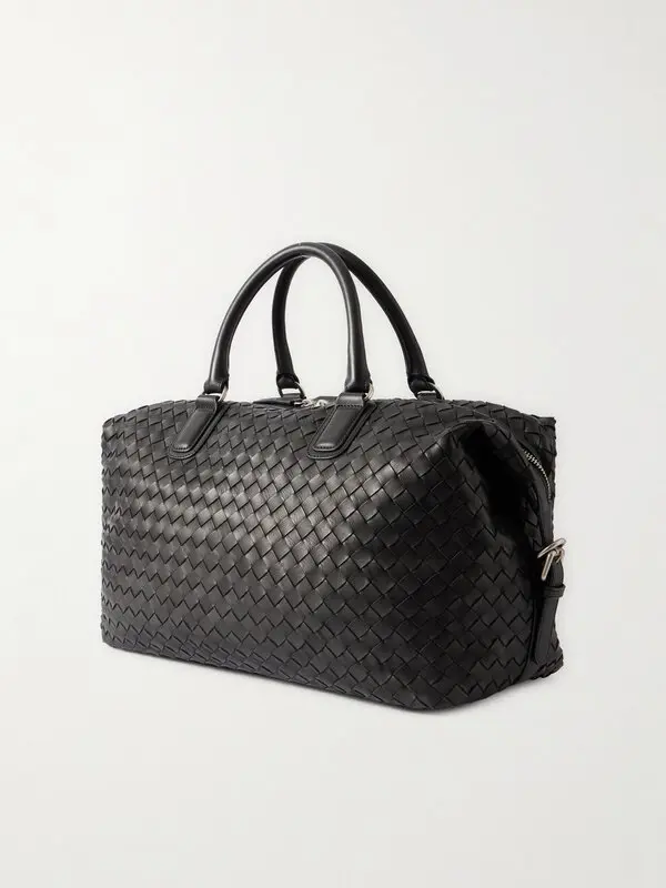 Officine Creative Woven Leather Duffle Bag - Black