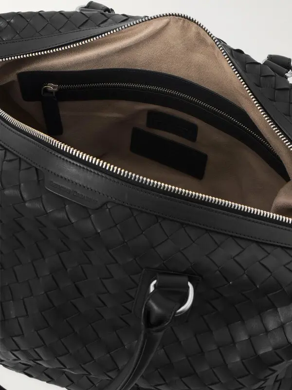 Officine Creative Woven Leather Duffle Bag - Black