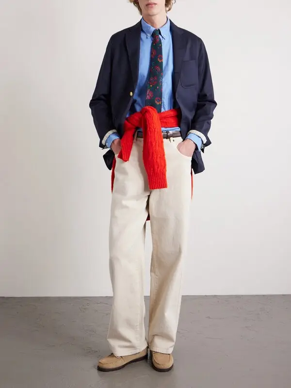 Polo Ralph Lauren Button-down Collar Logo-embroidered Cotton Shirt - Blue