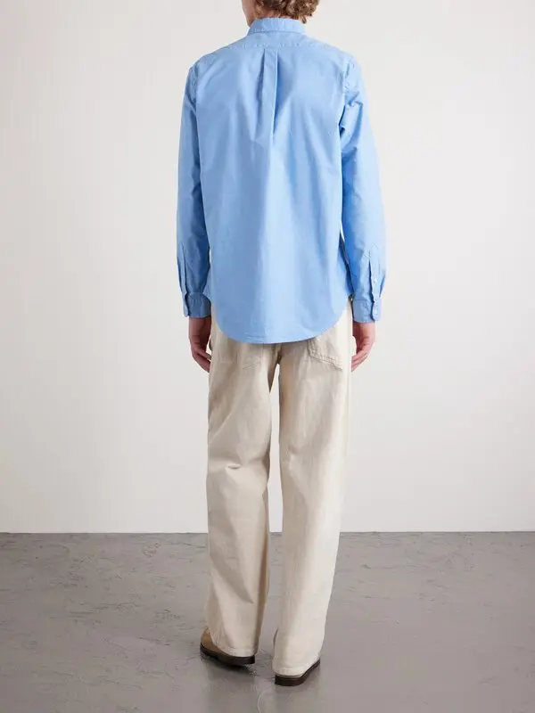 Polo Ralph Lauren Button-down Collar Logo-embroidered Cotton Shirt - Blue