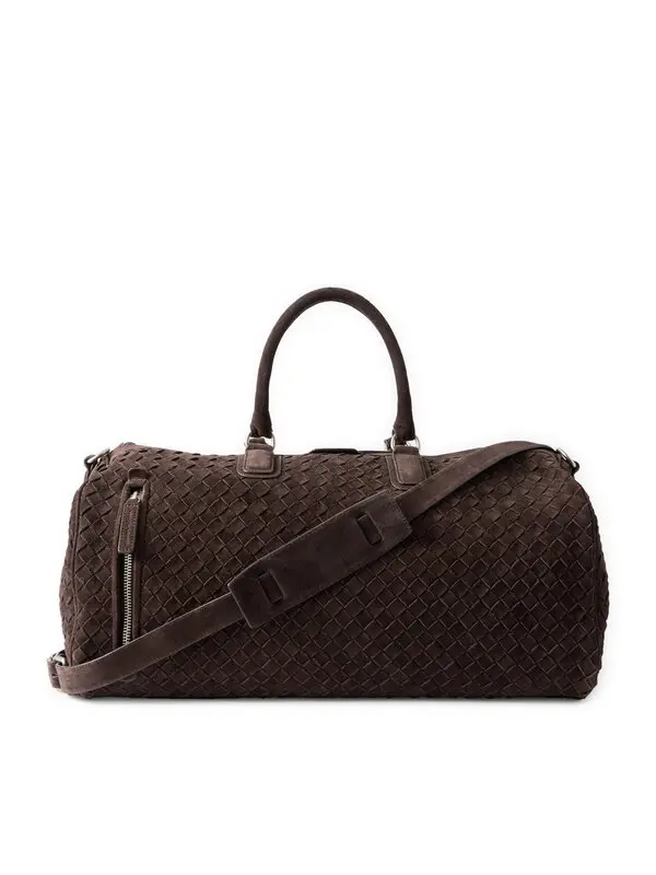 Officine Creative Woven Suede Holdall - Brown