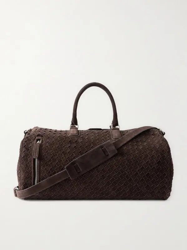 Officine Creative Woven Suede Holdall - Brown