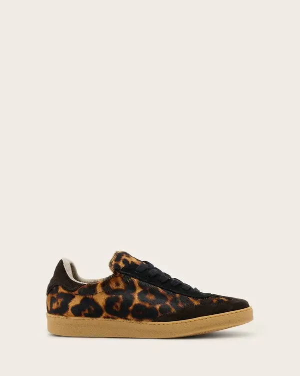 ALLSAINTS Thelma Fur Low Top Sneakers - Brown/black