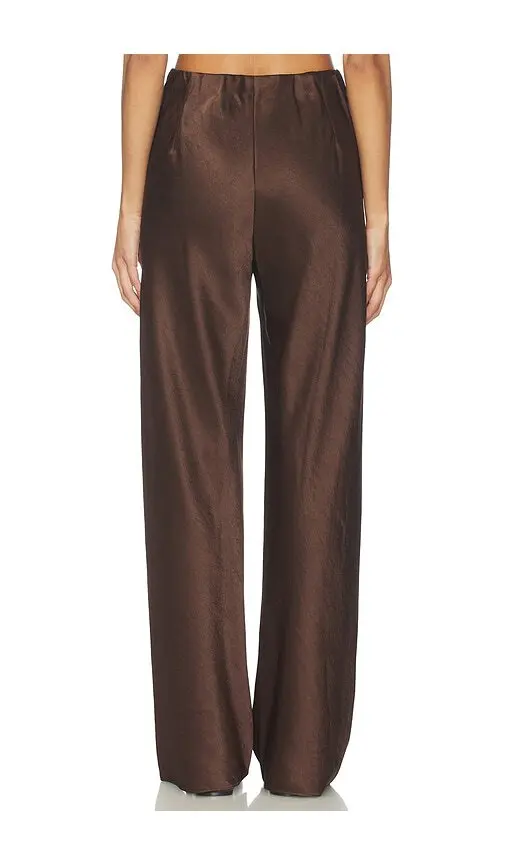 Vince High Waist Fluid Satin Bias Pant - Espresso