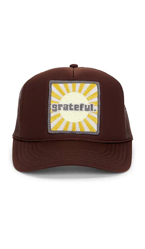FRIDAY FEELIN Grateful Trucker Hat - Brown