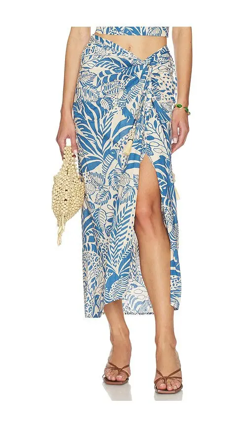 Poupette St Barth Uma Long Skirt - Blue Toucan