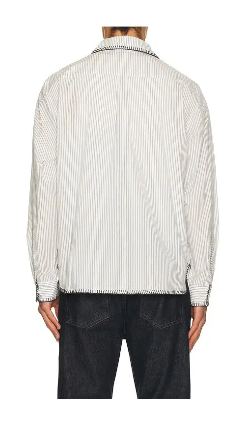 PERCIVAL Index Stripe Pearce Shirt In Grey