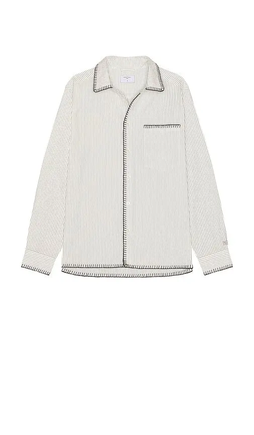 PERCIVAL Index Stripe Pearce Shirt In Grey