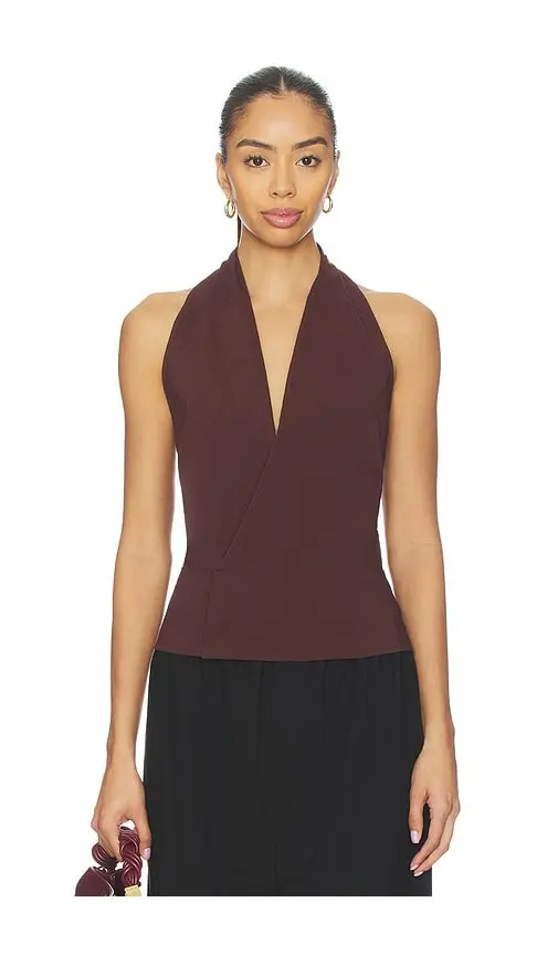 ST. AGNI Halter Wrap Top