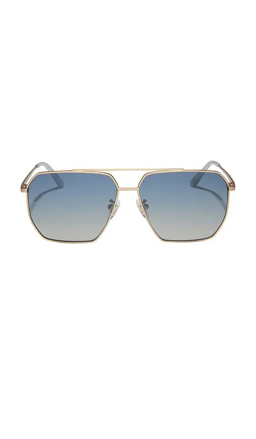 DIFF EYEWEAR Berkely Sunglasses - Brushed Gold & Aegean Blue Gradient