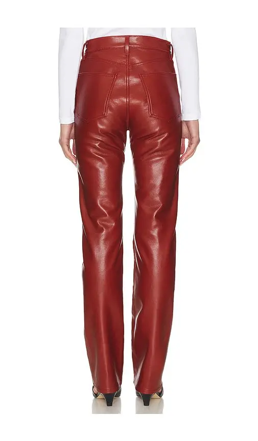 AGOLDE 90's Pinch Waist Long Leather Trousers