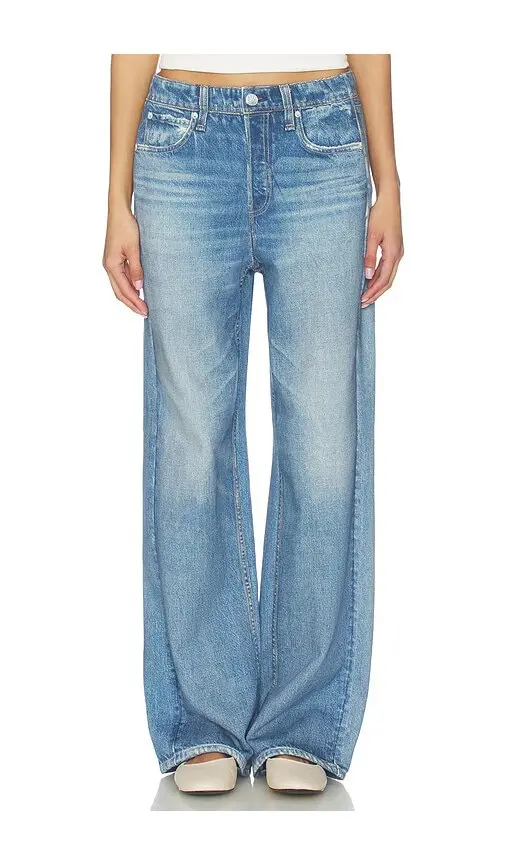 Rag & Bone Miramar Fleece Wide Leg Jeans - Franklin