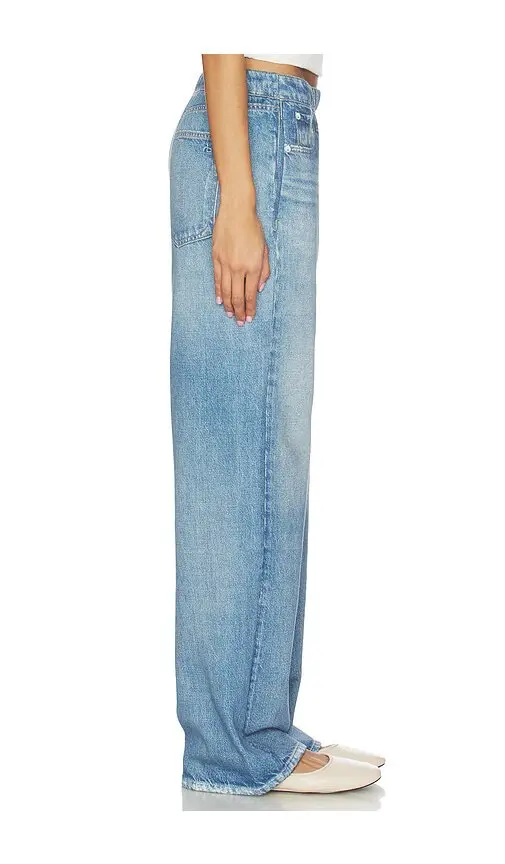 Rag & Bone Rb Miramar Fleece Wide Leg Jeans - Franklin