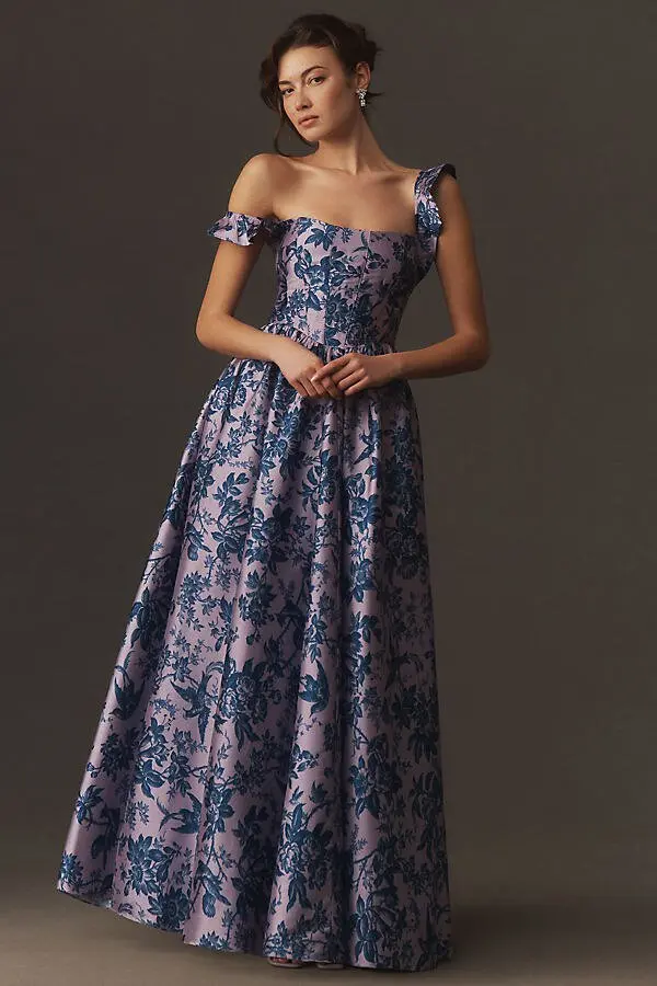 Bhldn Taffeta Bow-detailed A-line Maxi Dress