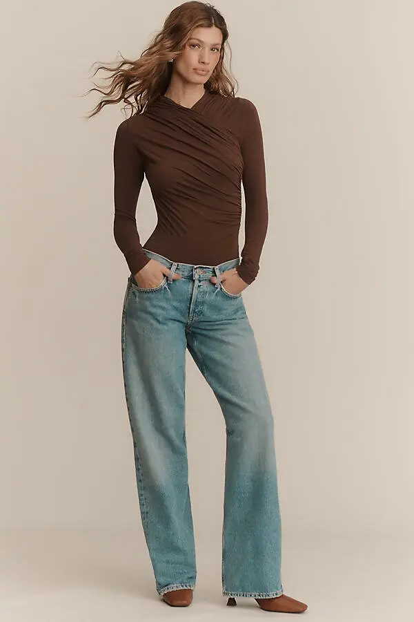 PILCRO Mid-rise Straight-leg Jeans - Medium Denim