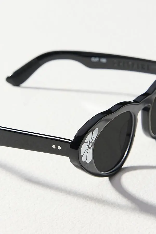 SPITFIRE Floral Cat-eye Readers - Black