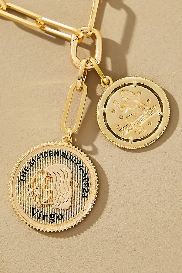 Anthropologie Zodiac Coin Necklace - Virgo