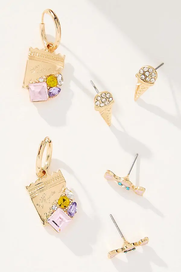 Anthropologie Festive Icon Earring Set - Sweets
