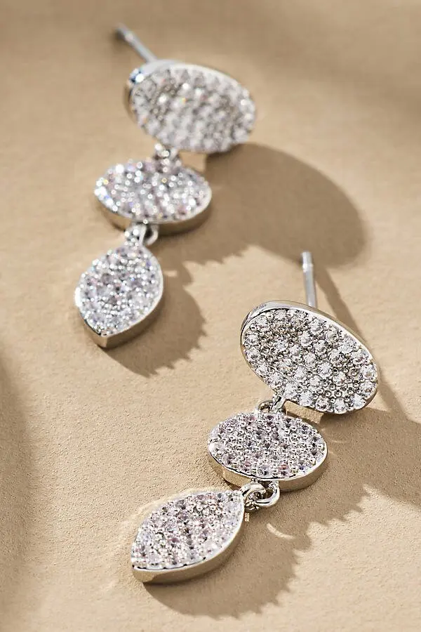Anthropologie Crystal Drop Earrings - Clear