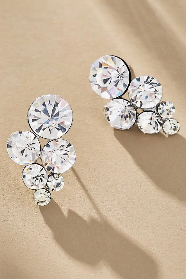 Anthropologie Multi-crystal Post Earrings - Clear