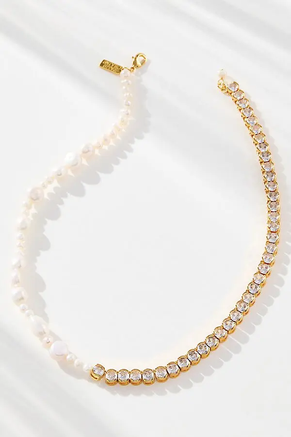 TALIS CHAINS Pearl Duo Necklace - Gold